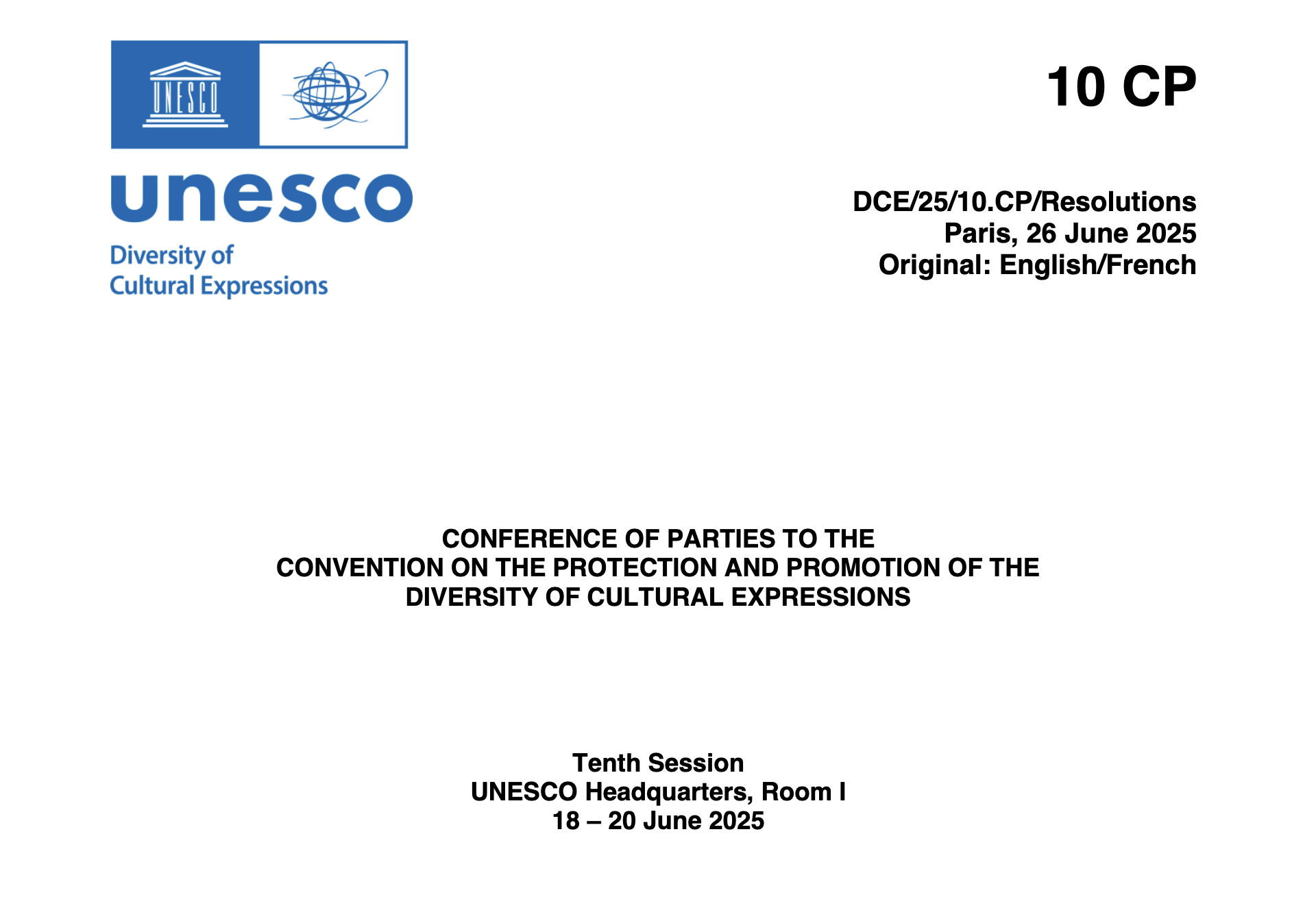 UNESCO Conference of Parties to the Convention on the Protection and ...